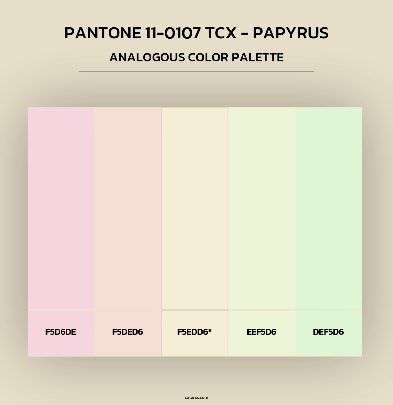 PANTONE 11-0107 TCX - Papyrus color palettes - colorxs.com