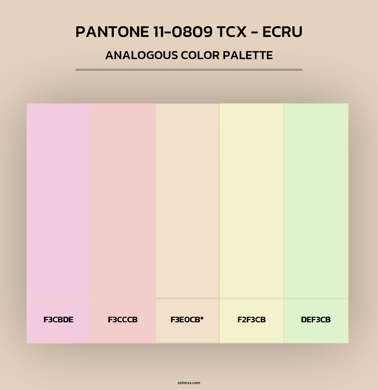 PANTONE 11-0809 TCX - Ecru color palettes - colorxs.com