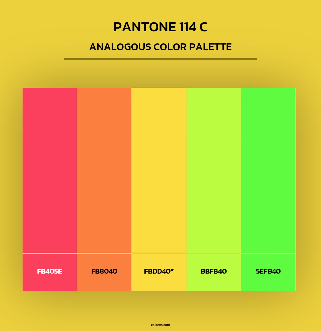 PANTONE 114 C color palettes - colorxs.com
