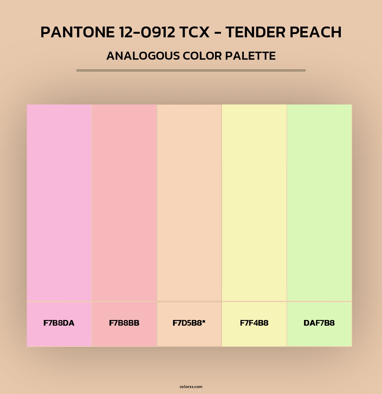 PANTONE 12-0912 TCX - Tender Peach color palettes - colorxs.com
