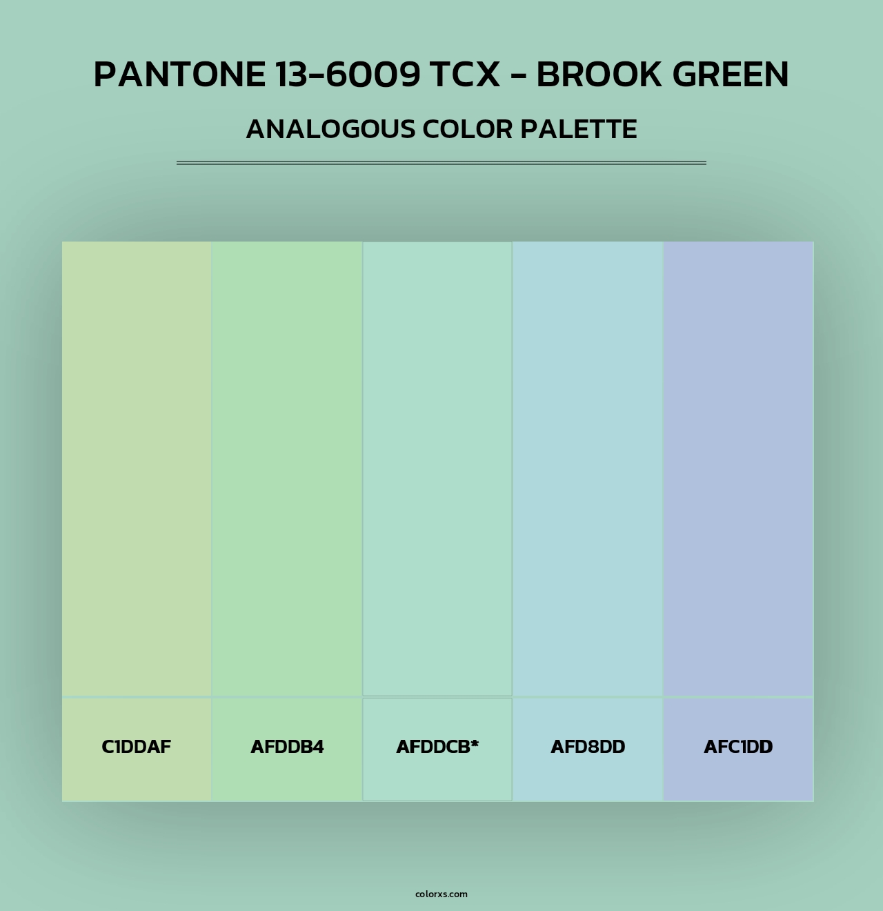 PANTONE 13-6009 TCX - Brook Green color palettes - colorxs.com