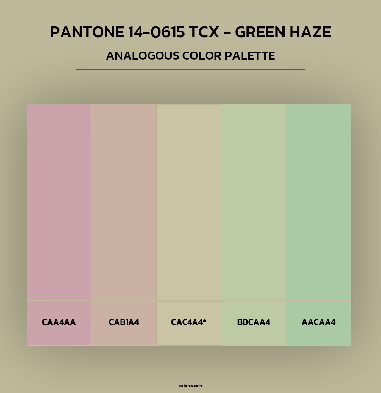 PANTONE 14-0615 TCX - Green Haze color palettes - colorxs.com