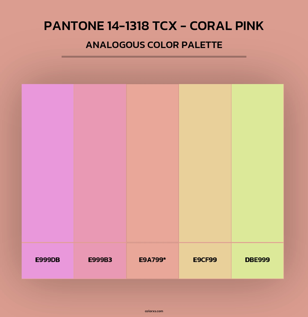 PANTONE 14-1318 TCX - Coral Pink color palettes - colorxs.com