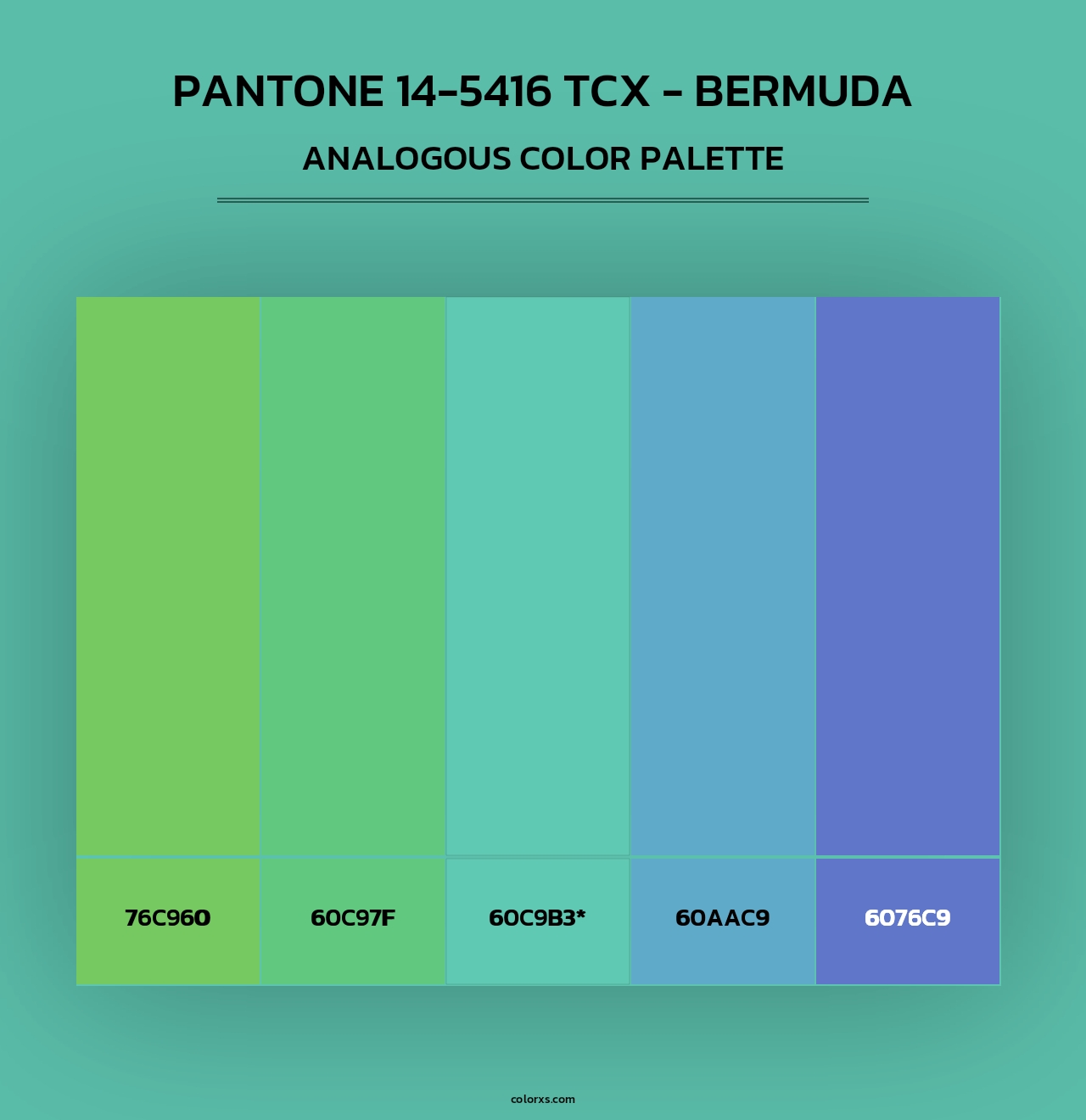 PANTONE 14-5416 TCX - Bermuda color palettes - colorxs.com