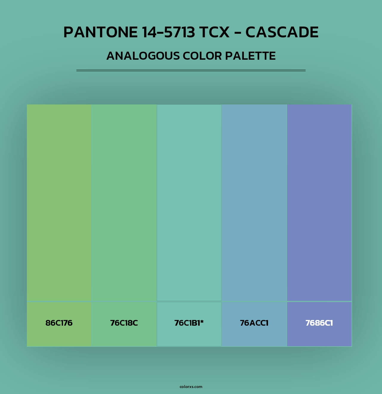 PANTONE 14-5713 TCX - Cascade color palettes - colorxs.com