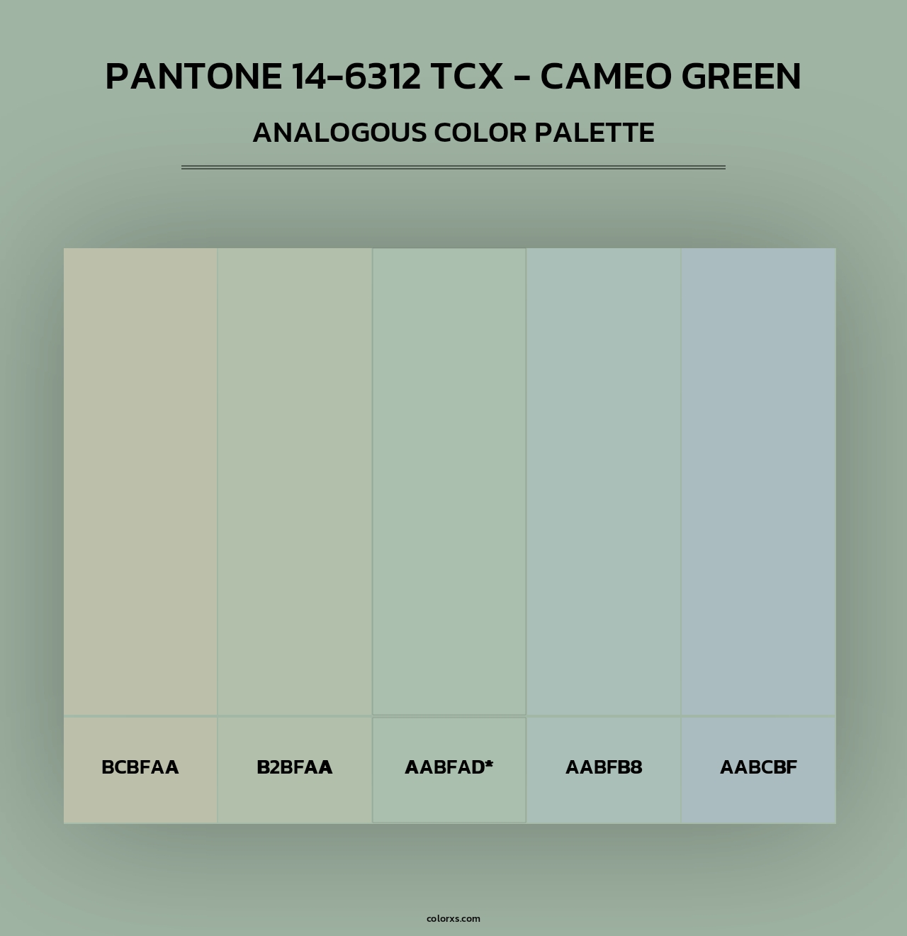 PANTONE 14-6312 TCX - Cameo Green color palettes - colorxs.com