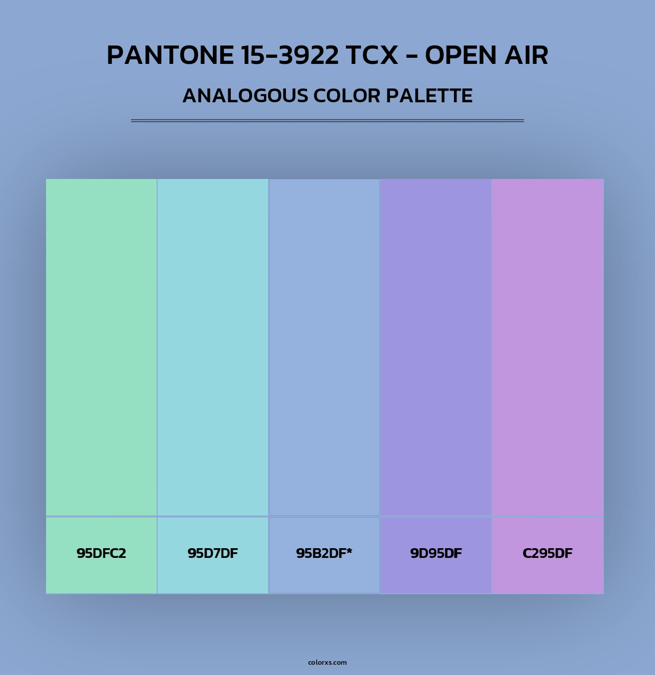 PANTONE 15-3922 TCX - Open Air color palettes - colorxs.com