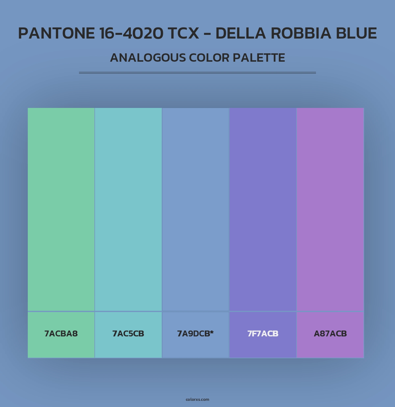 PANTONE 16-4020 TCX - Della Robbia Blue color palettes - colorxs.com