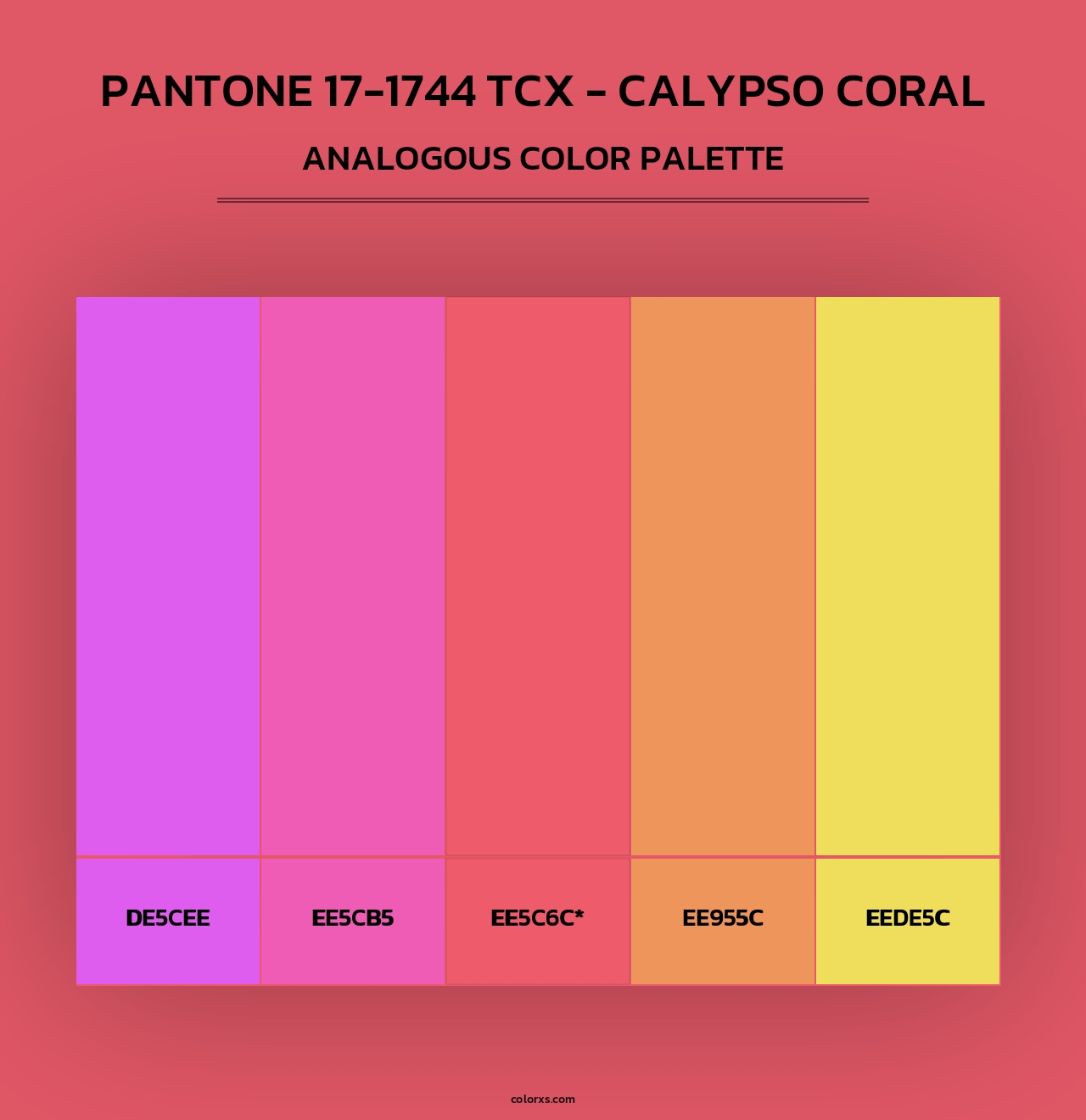 PANTONE 17-1744 TCX - Calypso Coral color palettes - colorxs.com