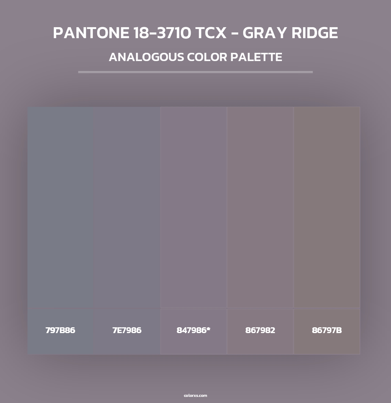 PANTONE 18-3710 TCX - Gray Ridge color palettes - colorxs.com