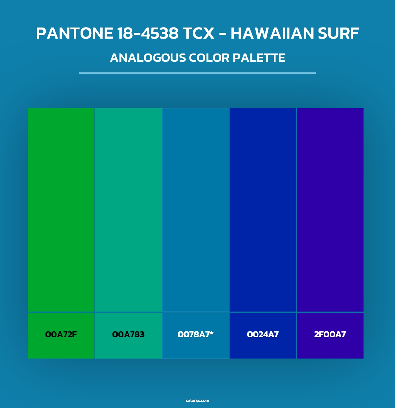PANTONE 18-4538 TCX - Hawaiian Surf color palettes - colorxs.com