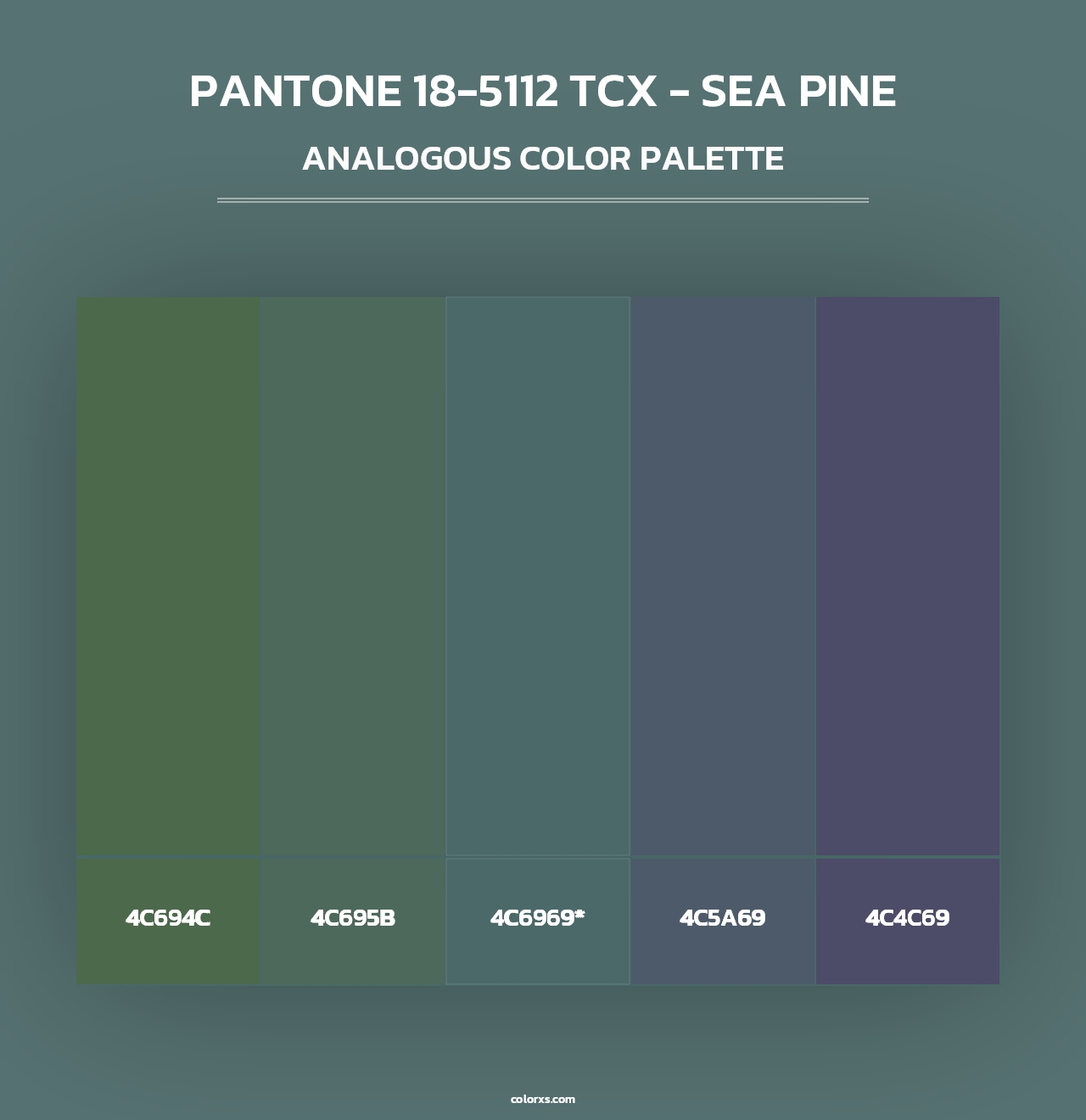 PANTONE 18-5112 TCX - Sea Pine color palettes - colorxs.com