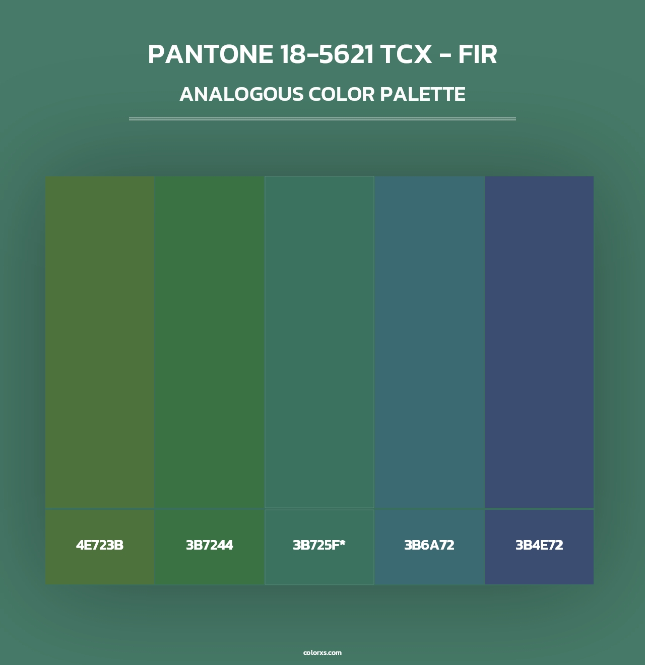 PANTONE 18-5621 TCX - Fir color palettes - colorxs.com