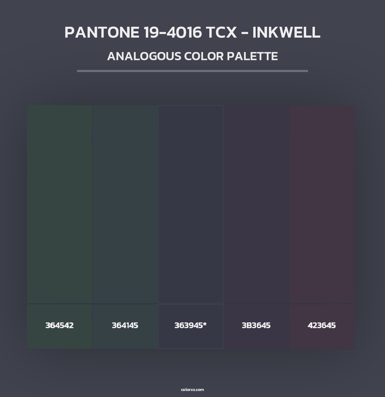 PANTONE 19-4016 TCX - Inkwell color palettes - colorxs.com