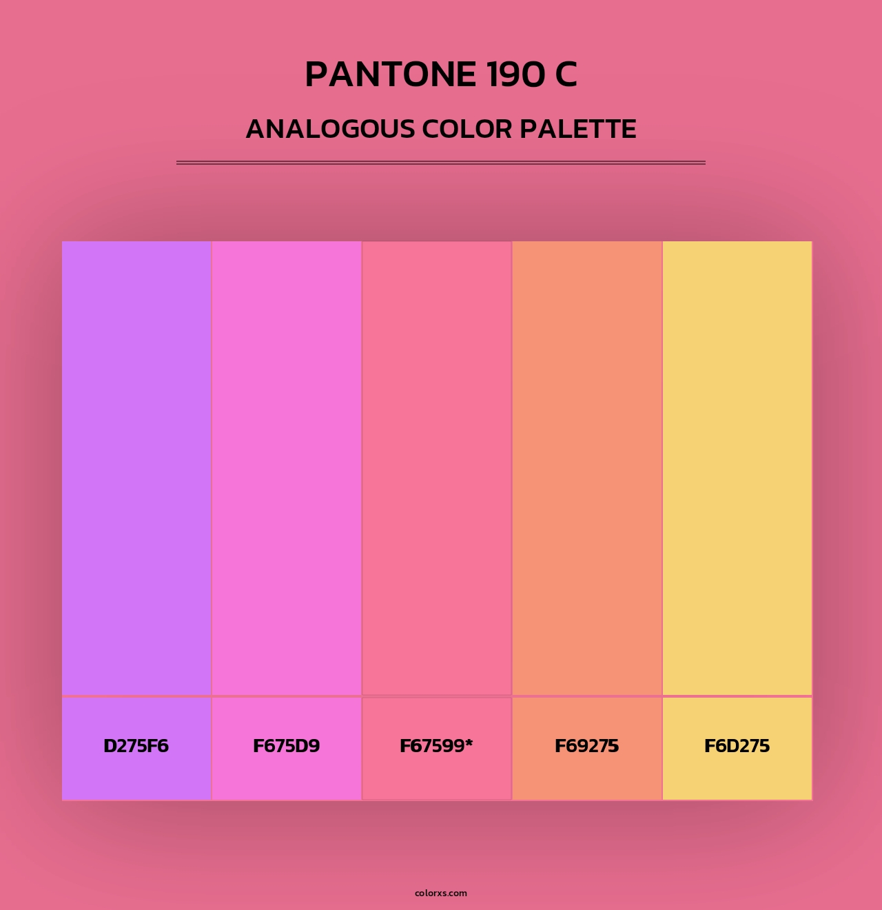 PANTONE 190 C color palettes - colorxs.com