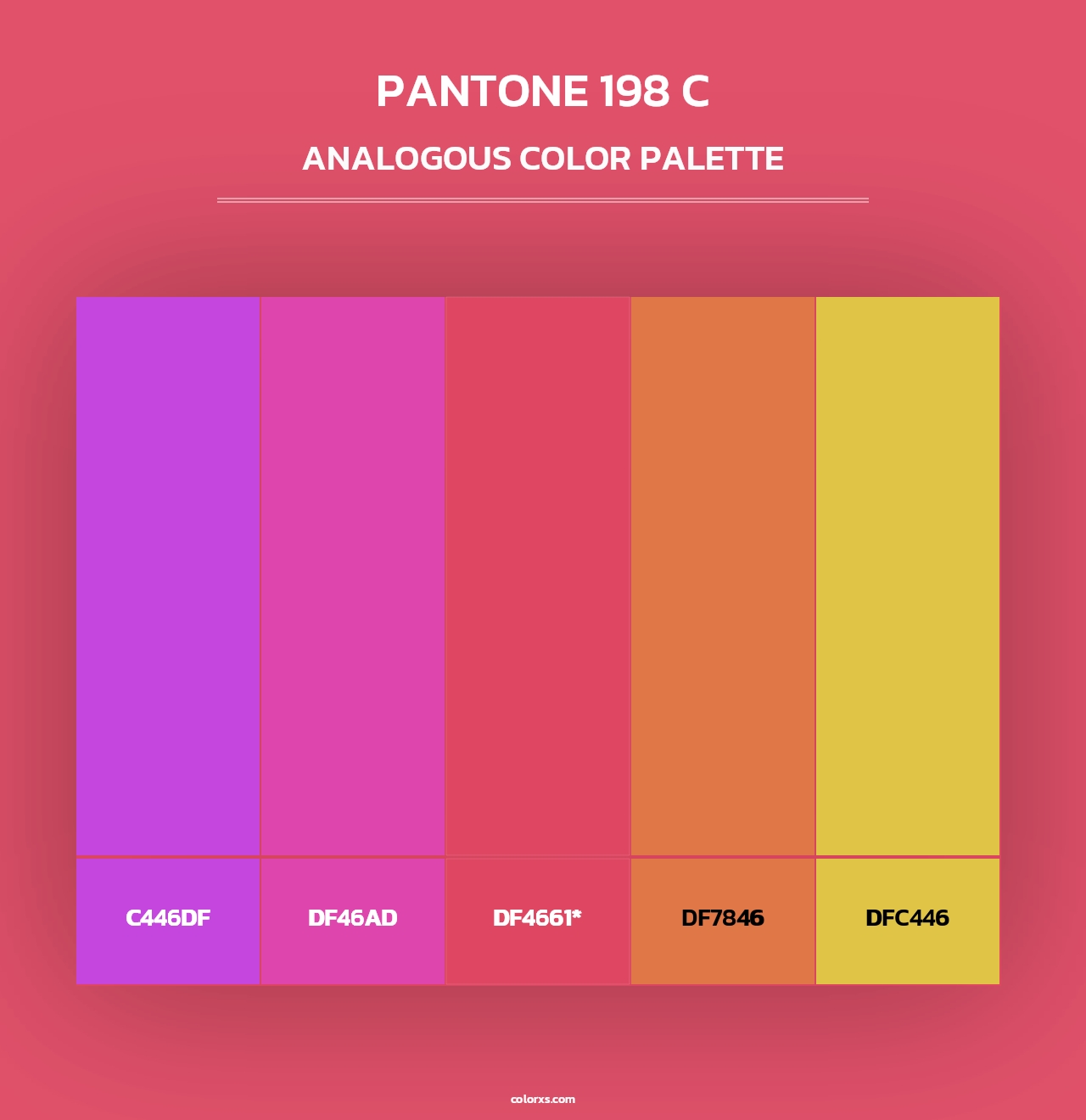 PANTONE 198 C color palettes - colorxs.com