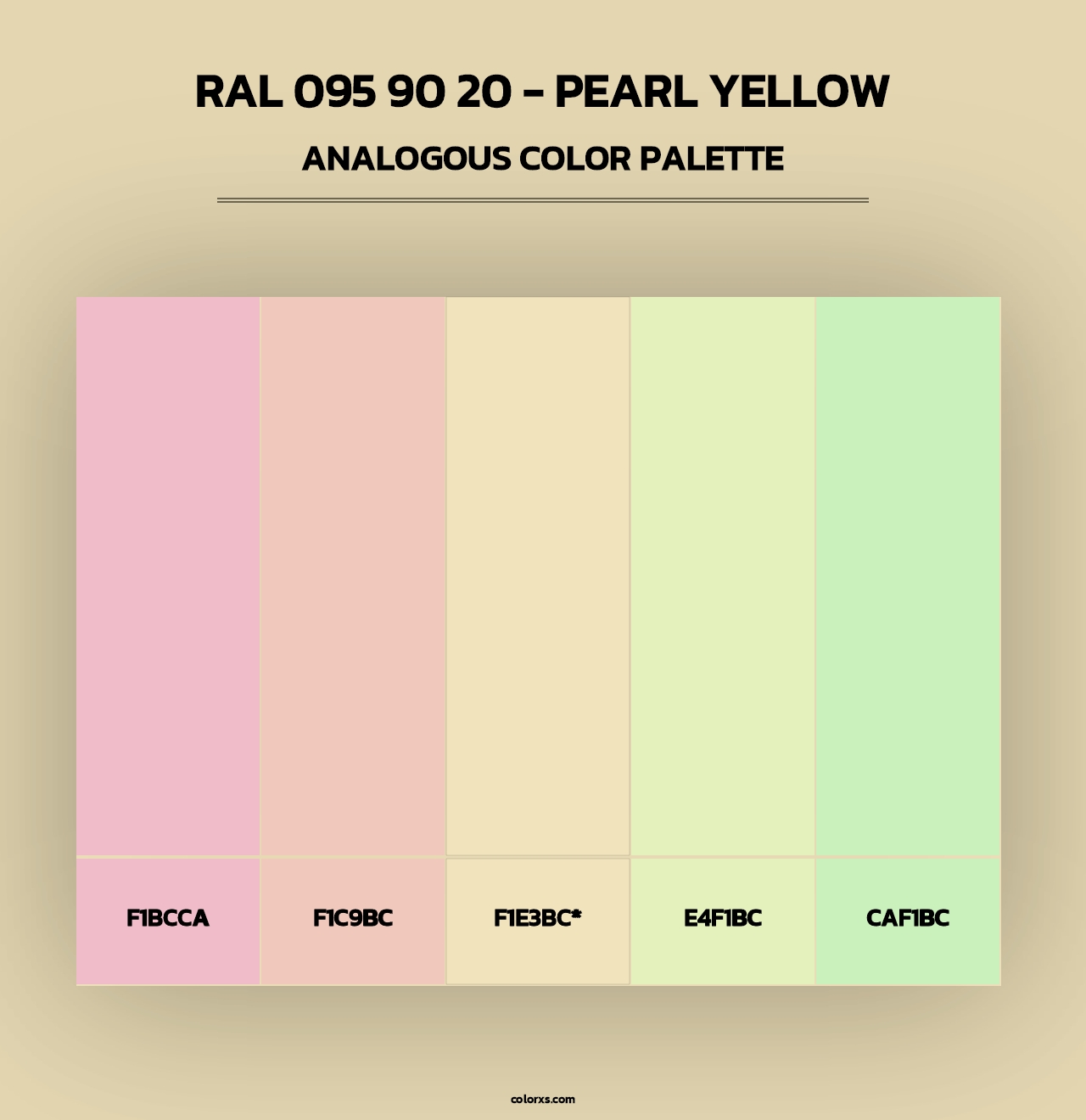 RAL 095 90 20 - Pearl Yellow color palettes - colorxs.com