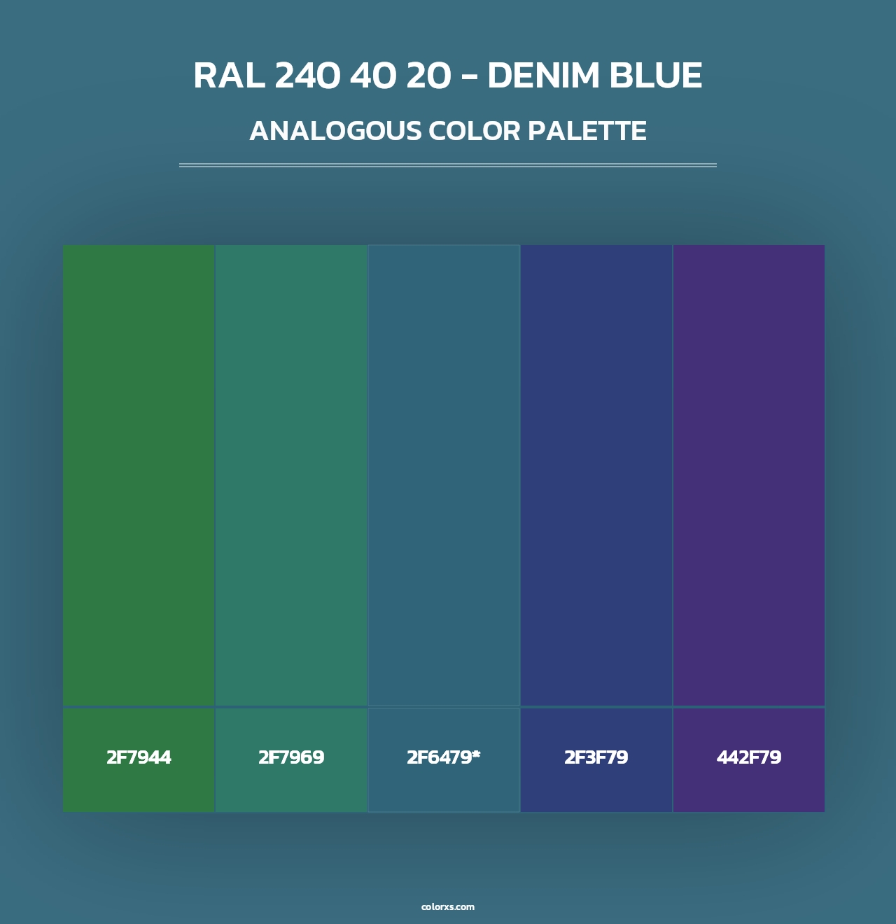RAL 240 40 20 - Denim Blue color palettes - colorxs.com