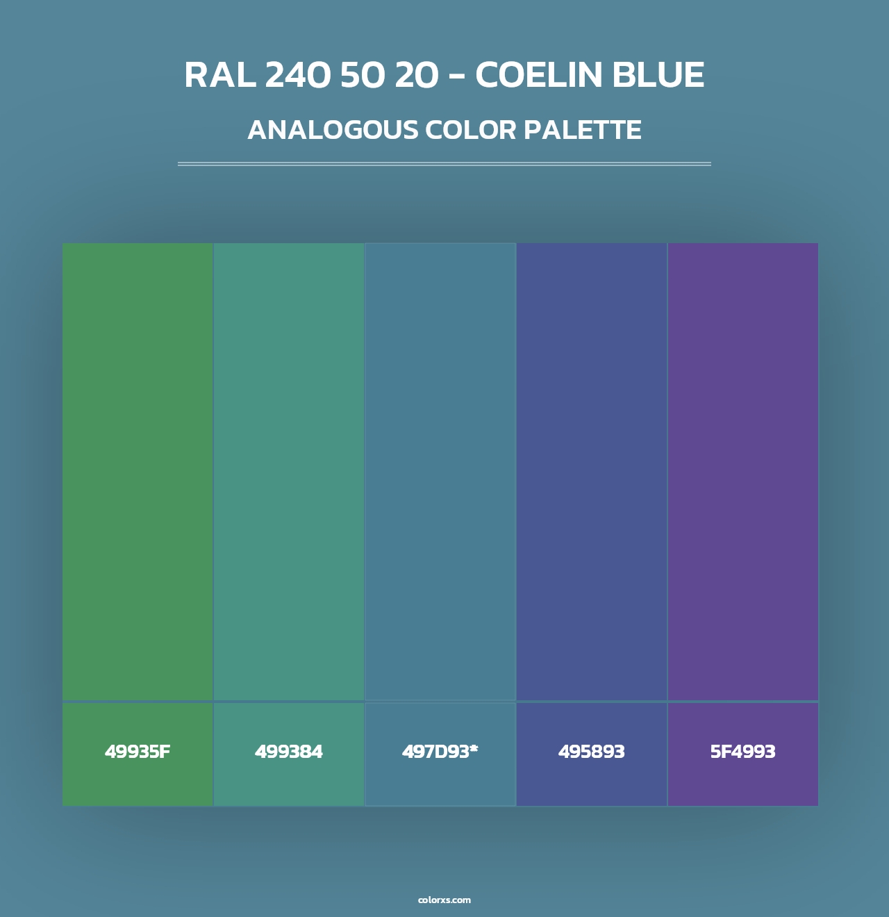 RAL 240 50 20 - Coelin Blue color palettes - colorxs.com