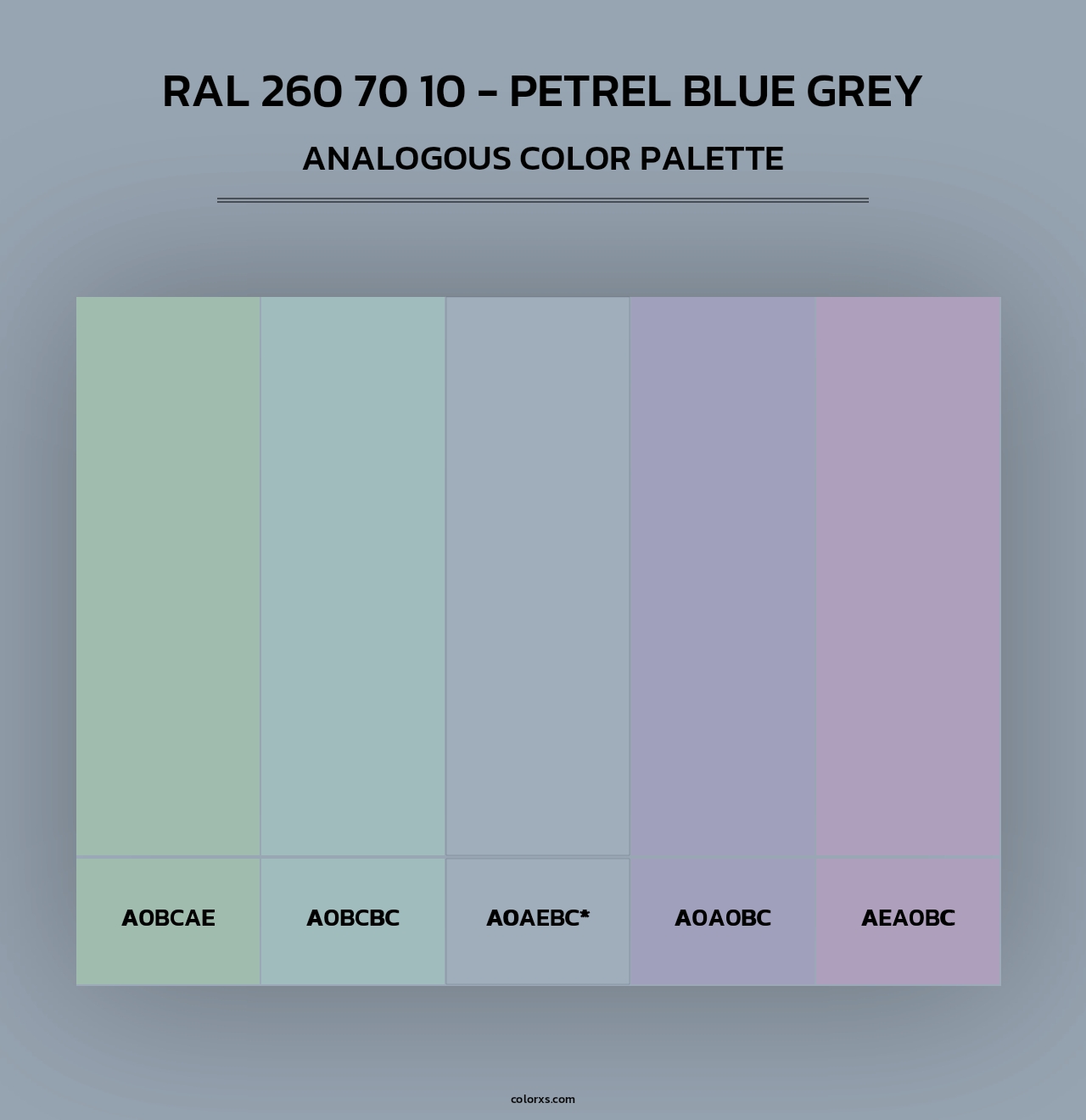 RAL 260 70 10 - Petrel Blue Grey color palettes - colorxs.com