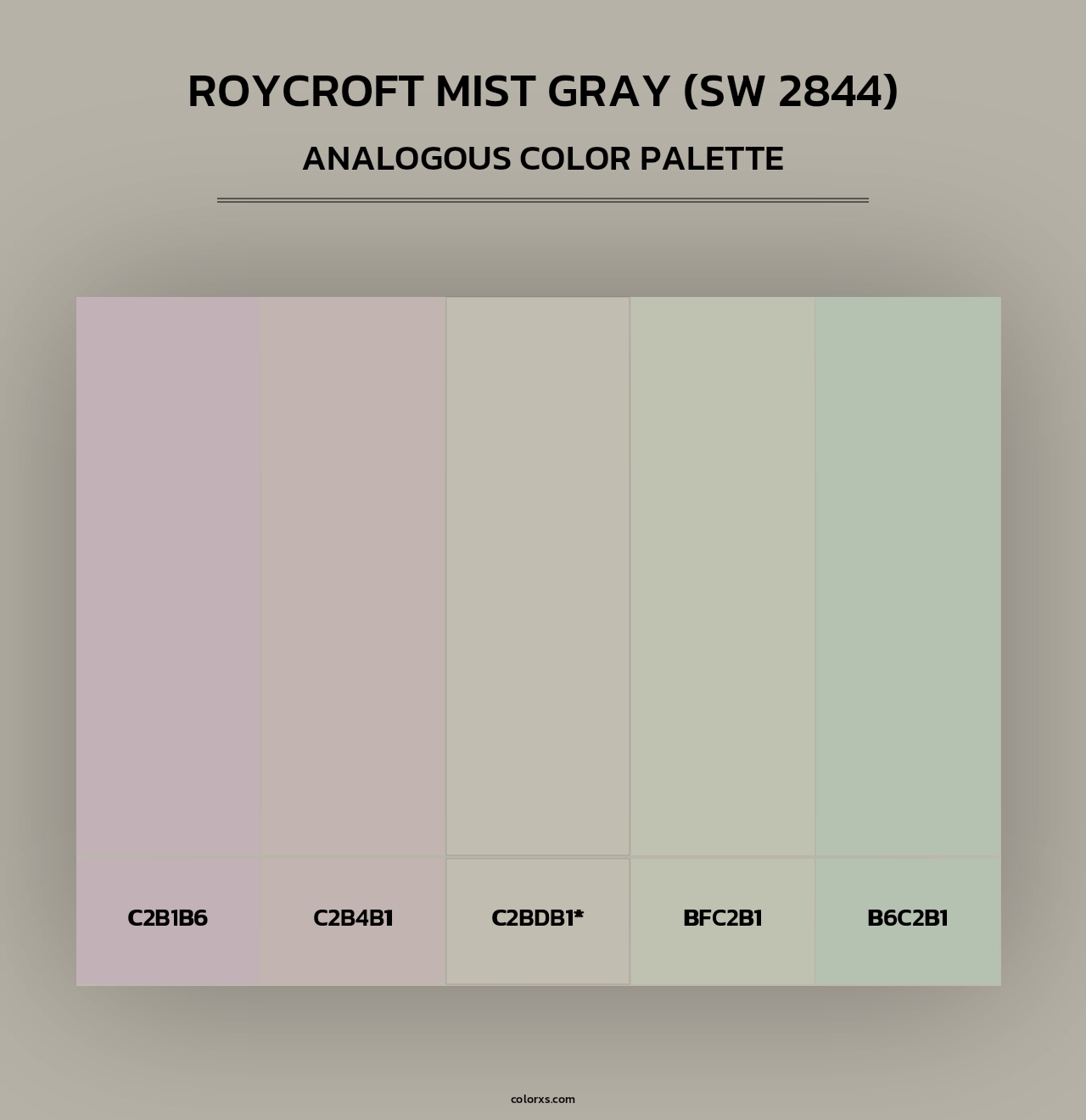Sherwin Williams Roycroft Mist Gray (SW 2844) Paint coordinating colors ...