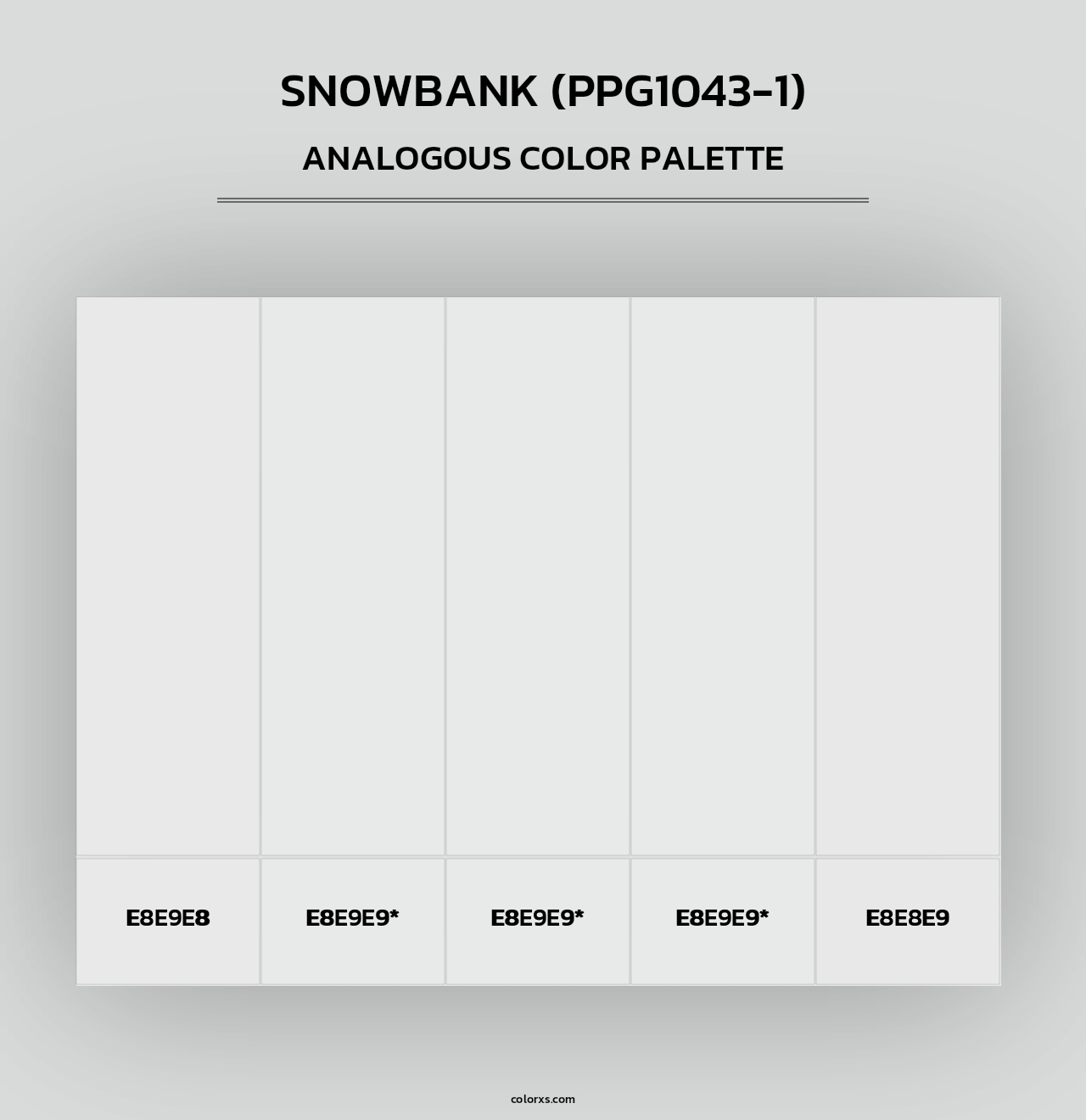 PPG Paints Snowbank (PPG1043-1) Paint coordinating colors and palettes ...