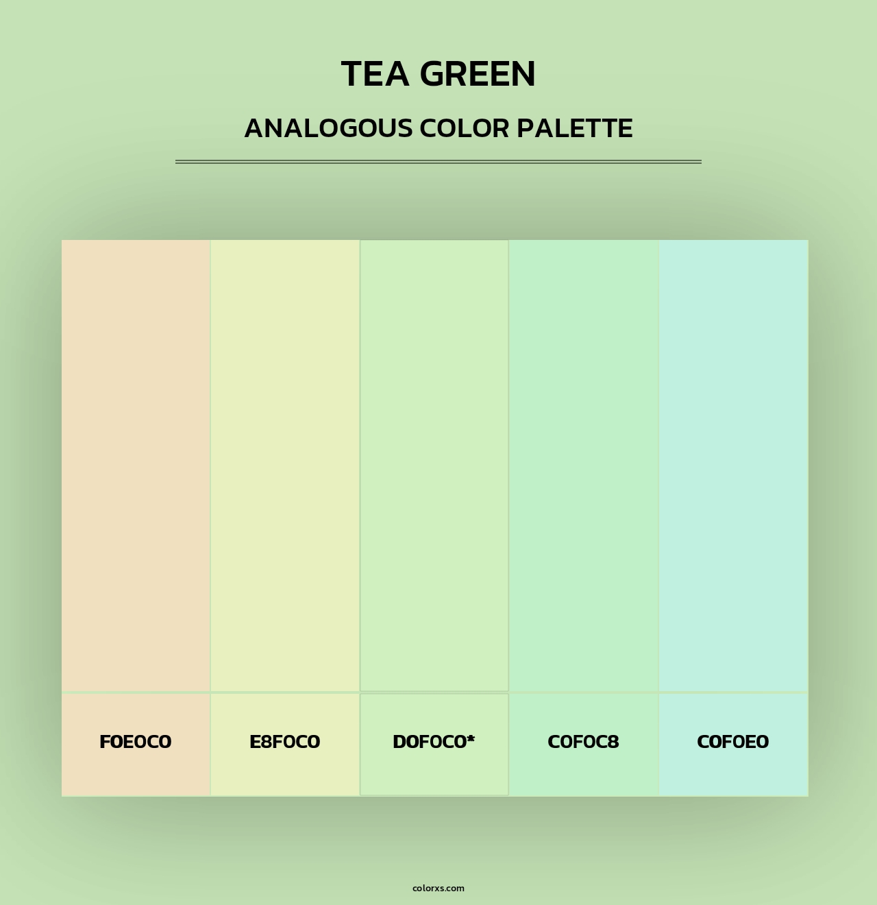 Tea Green color palettes - colorxs.com