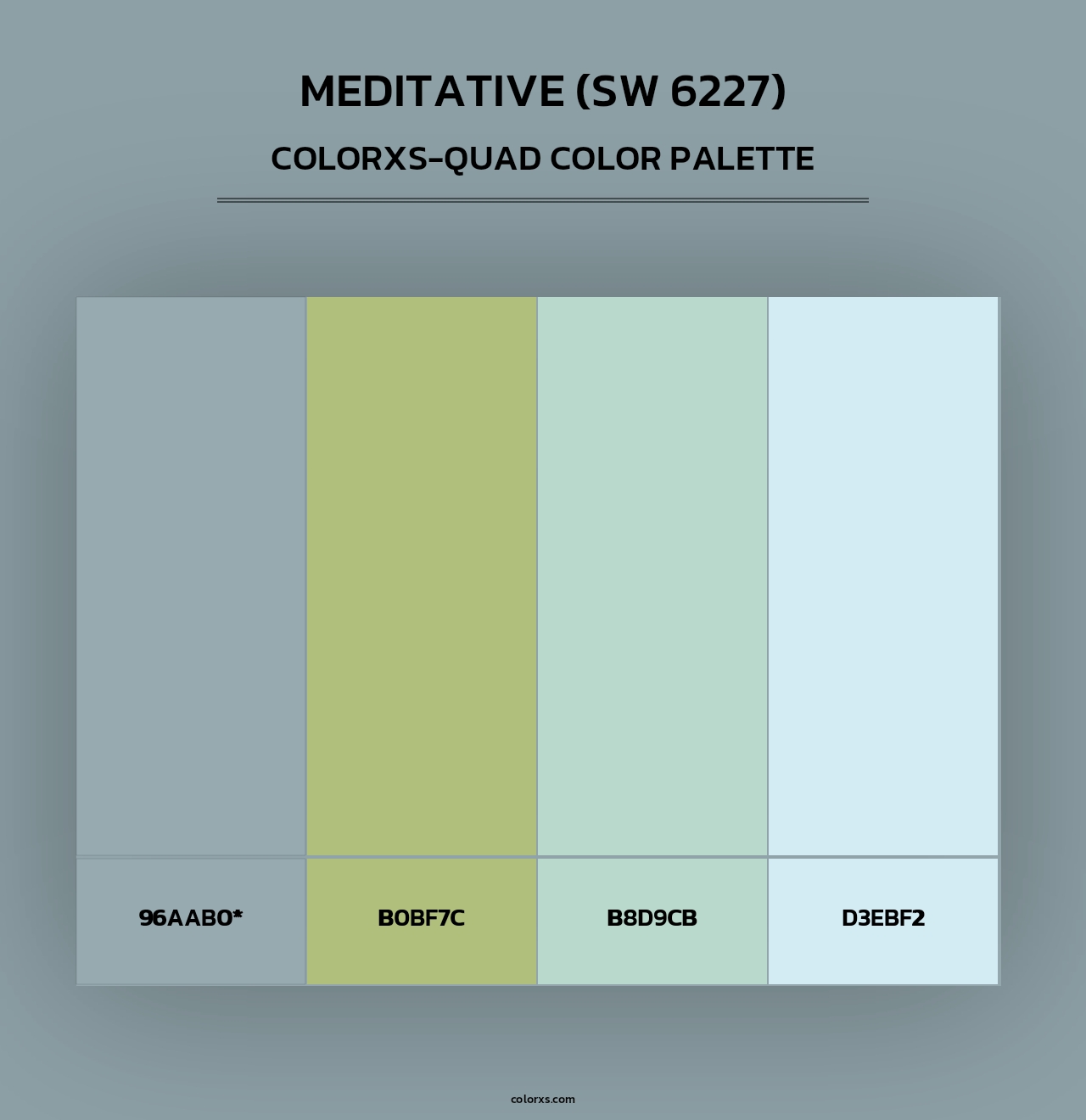 Sherwin Williams Meditative (SW 6227) Paint coordinating colors and ...