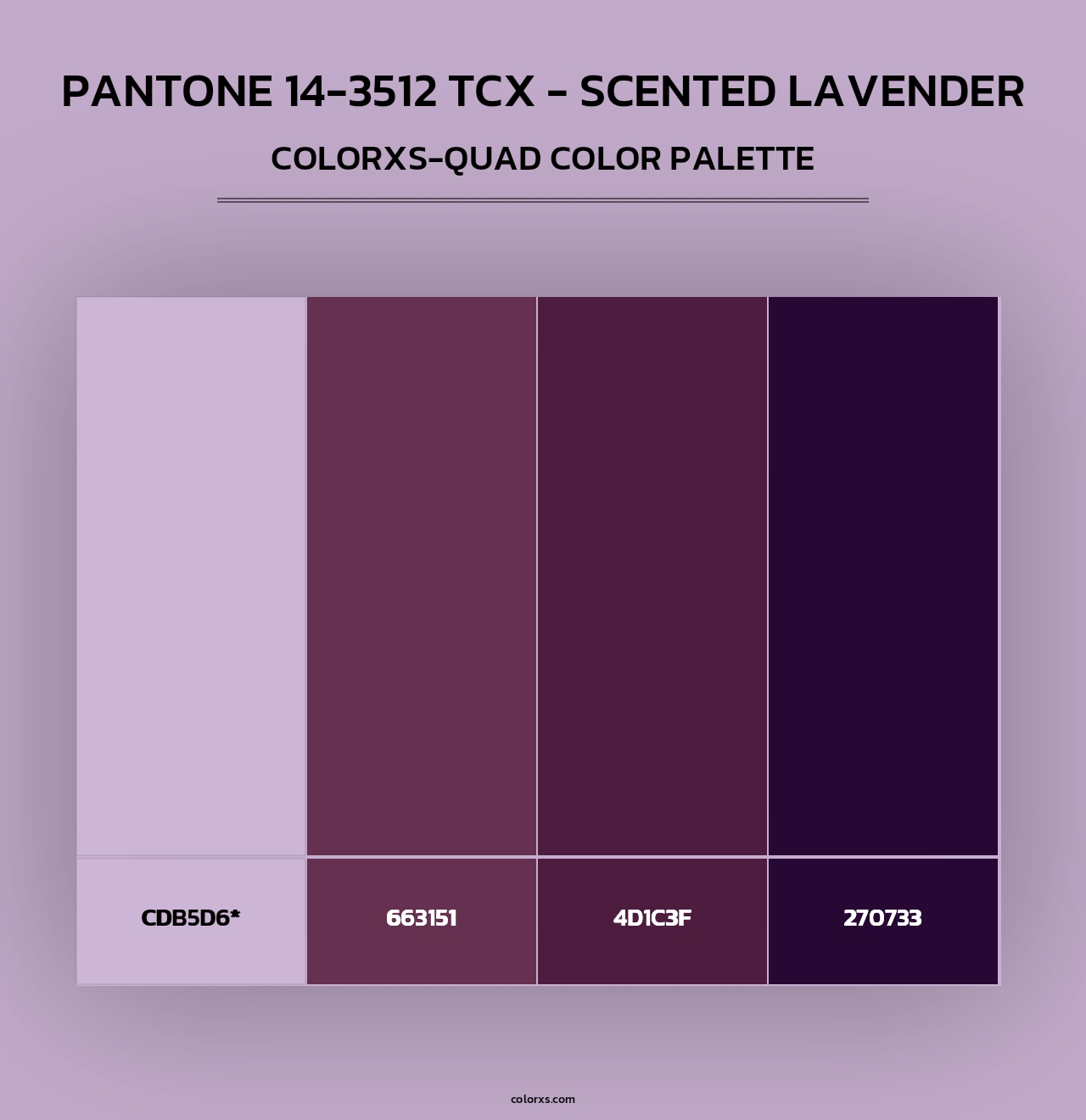 PANTONE 14-3512 TCX - Scented Lavender color palettes - colorxs.com