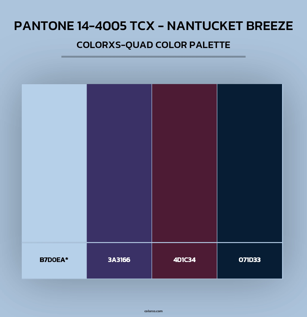 PANTONE 14-4005 TCX - Nantucket Breeze color palettes - colorxs.com