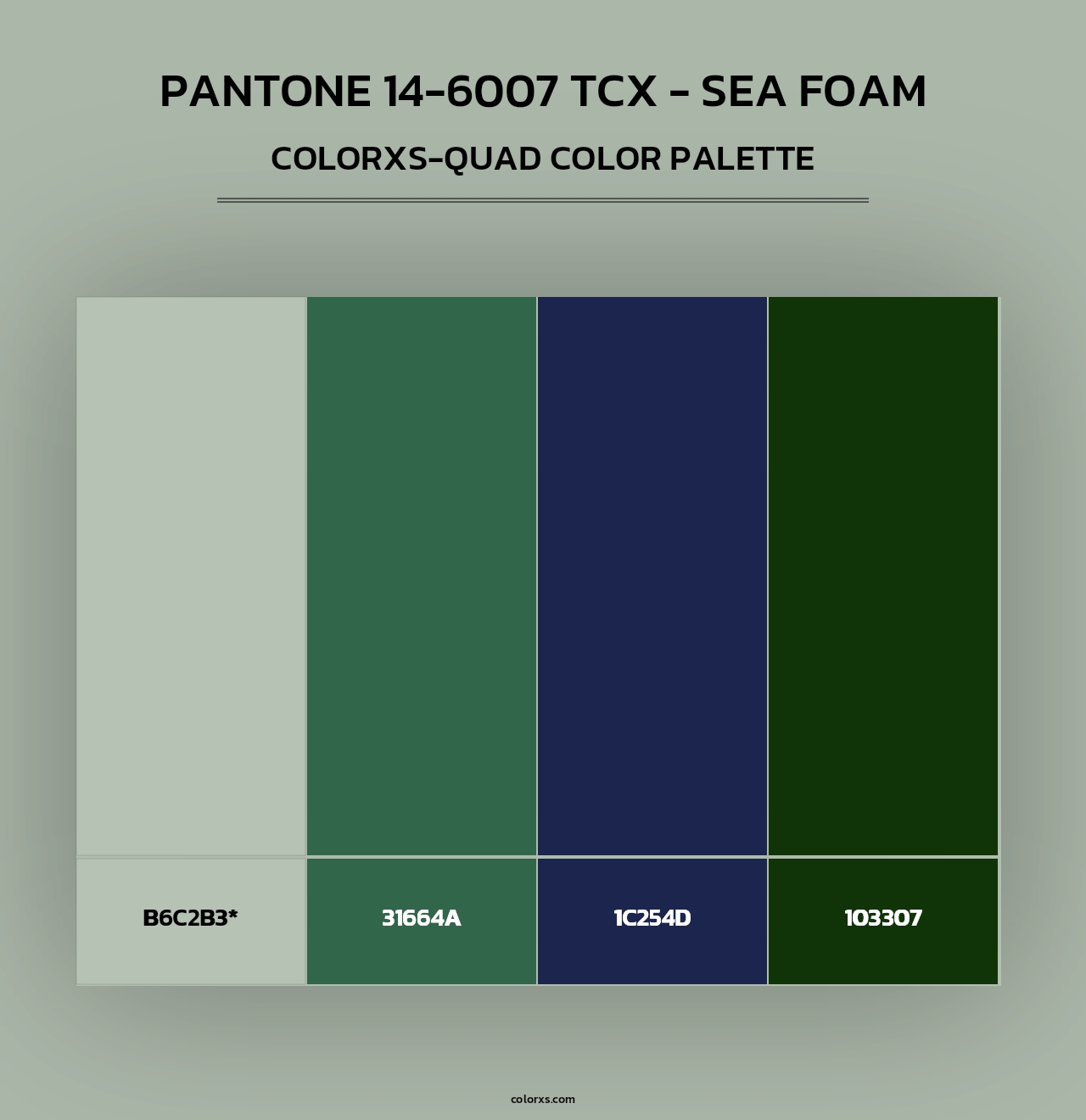 Pantone 14-6007 TCX - Sea Foam color palettes - colorxs.com