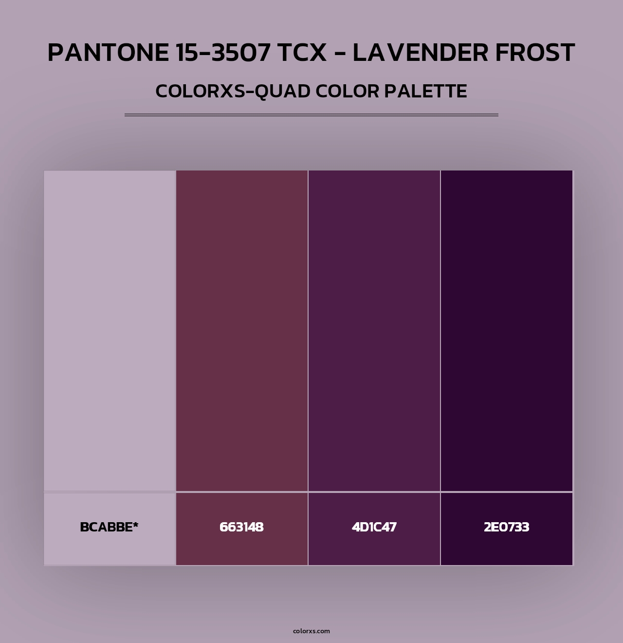 PANTONE 15-3507 TCX - Lavender Frost color palettes - colorxs.com