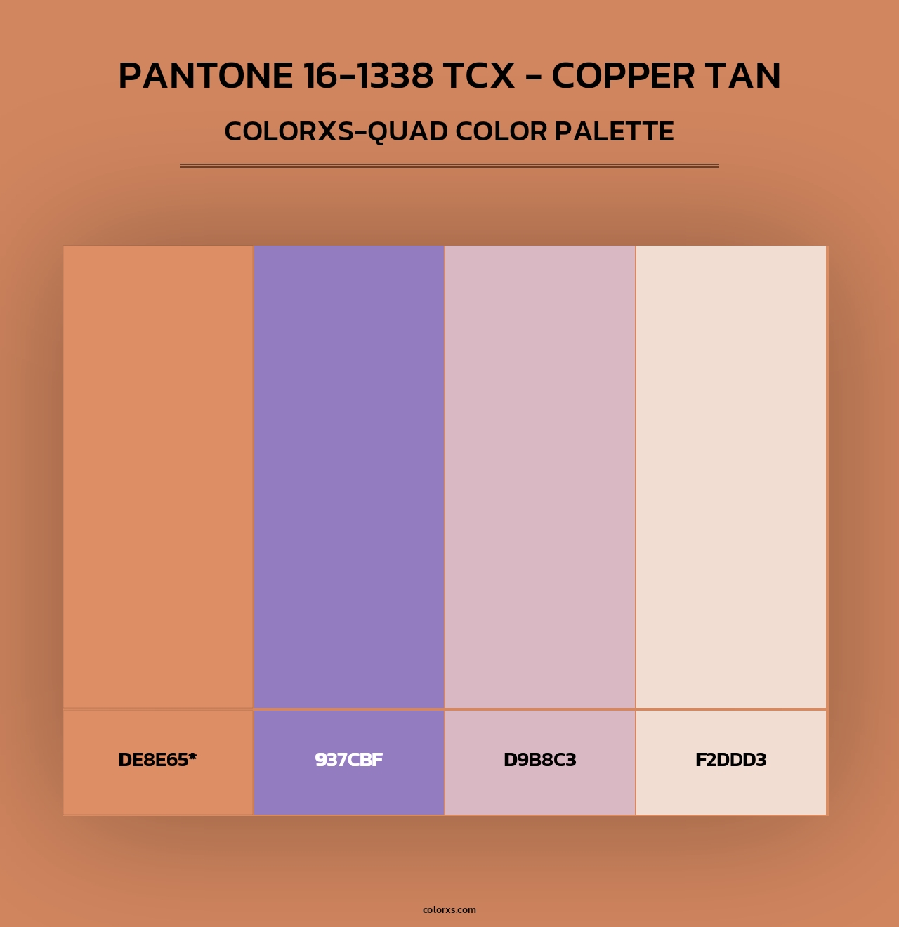 PANTONE 16-1338 TCX - Copper Tan color palettes - colorxs.com