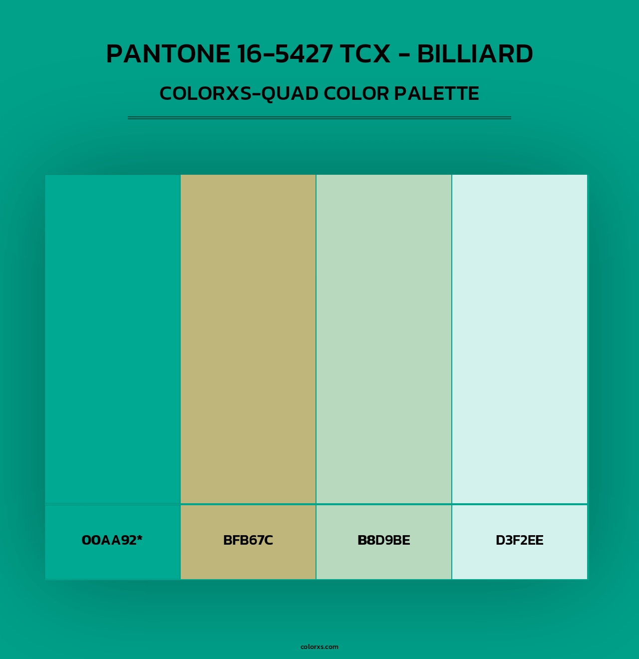 PANTONE 16-5427 TCX - Billiard color palettes - colorxs.com
