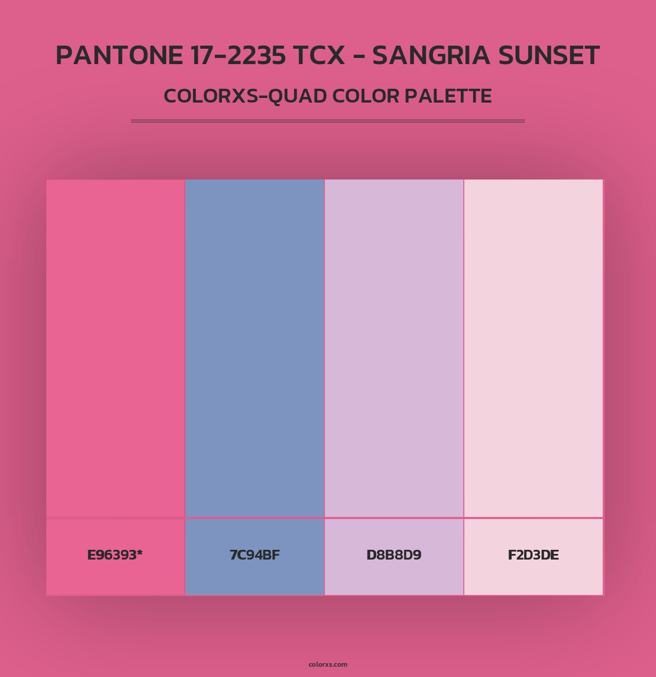 PANTONE 17-2235 TCX - Sangria Sunset color palettes - colorxs.com