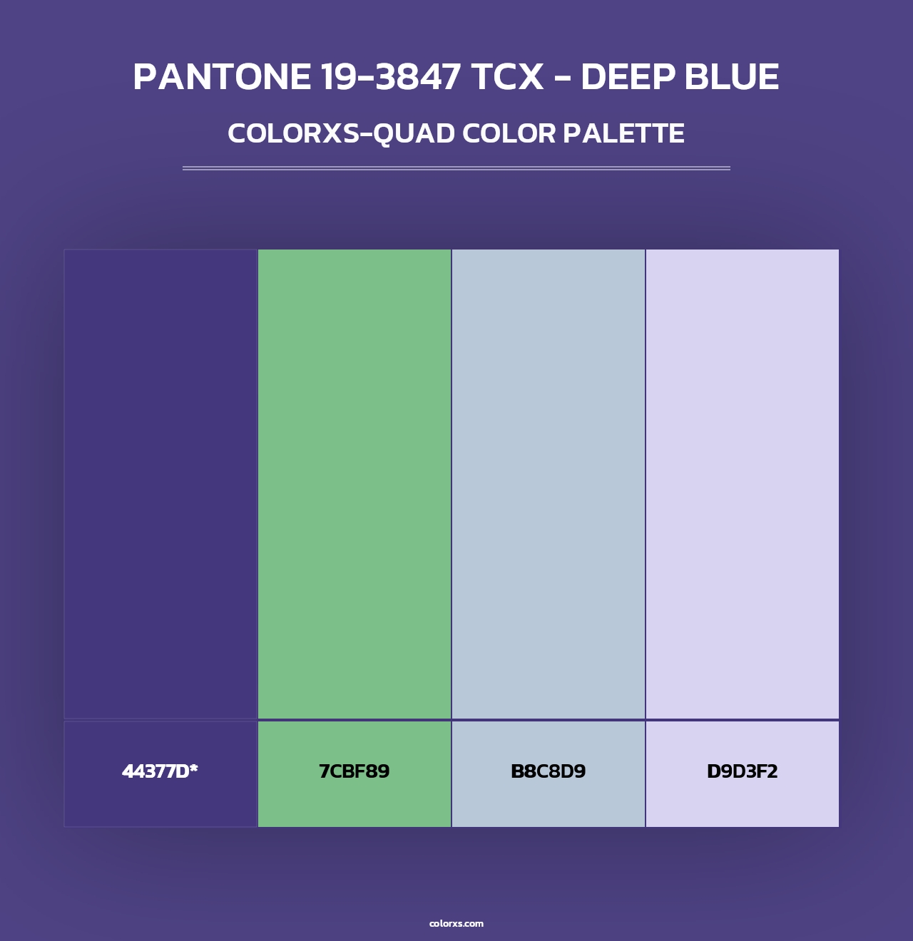 PANTONE 19-3847 TCX - Deep Blue color palettes - colorxs.com