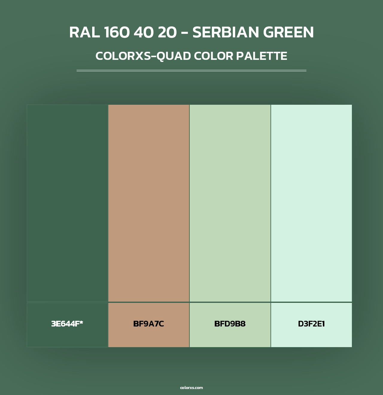 RAL 160 40 20 - Serbian Green color palettes - colorxs.com