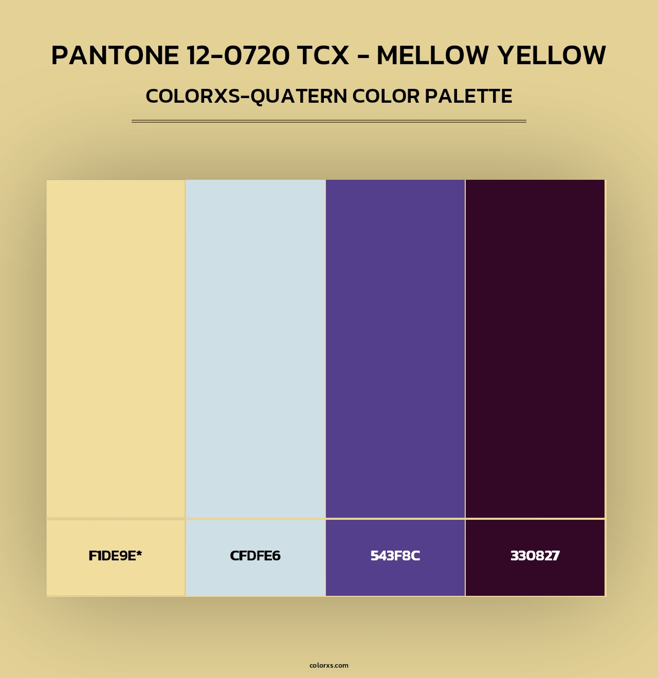 PANTONE 12-0720 TCX - Mellow Yellow color palettes - colorxs.com