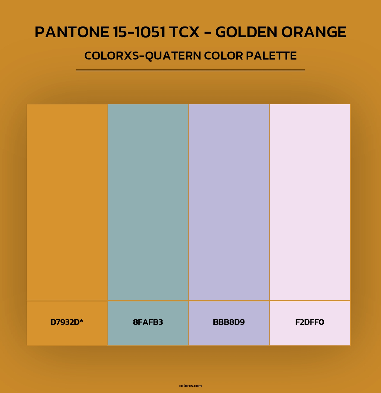Pantone 15-1051 TCX - Golden Orange color palettes - colorxs.com