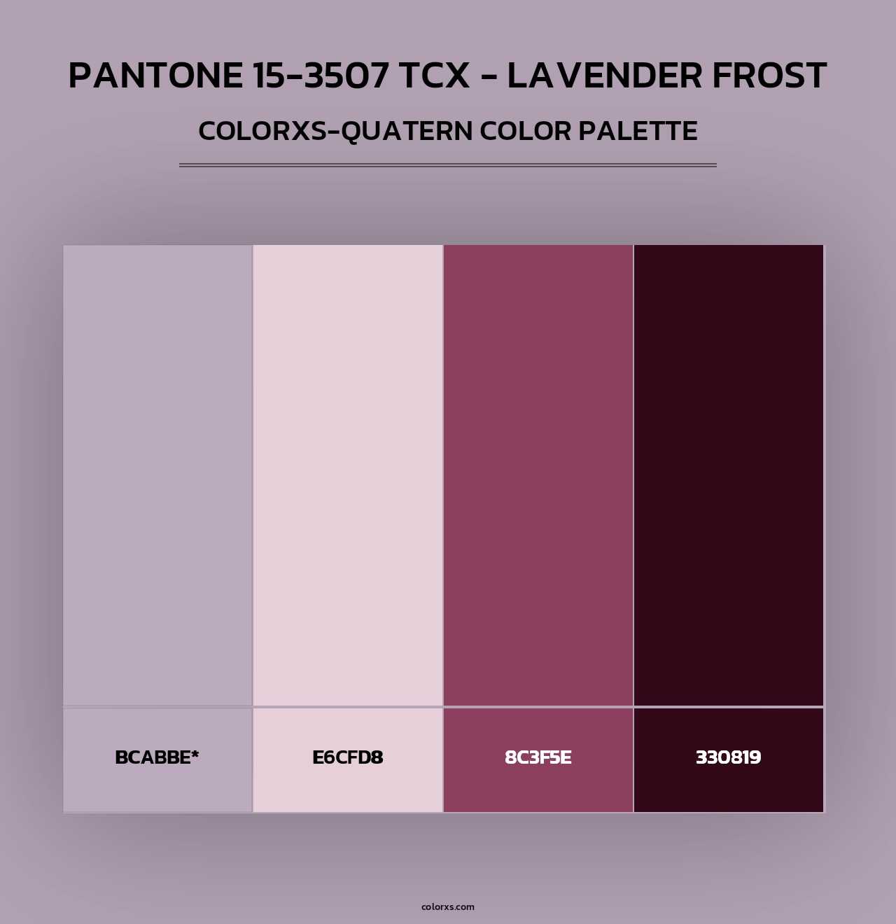 PANTONE 15-3507 TCX - Lavender Frost color palettes - colorxs.com