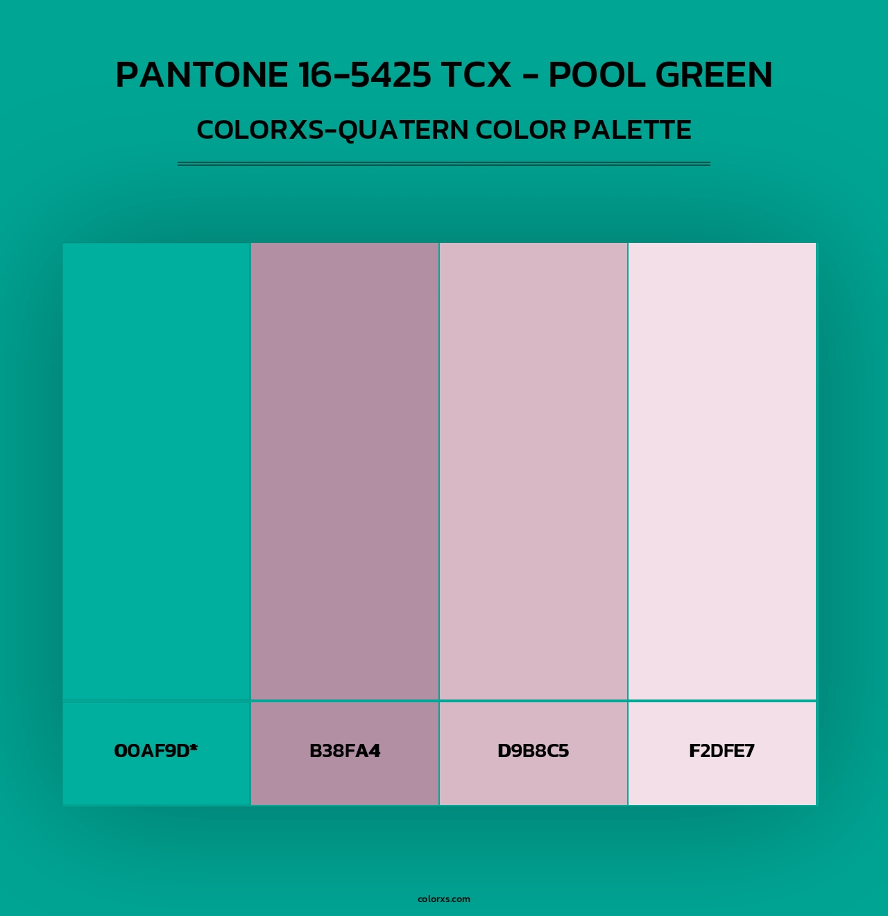 PANTONE 16-5425 TCX - Pool Green color palettes - colorxs.com