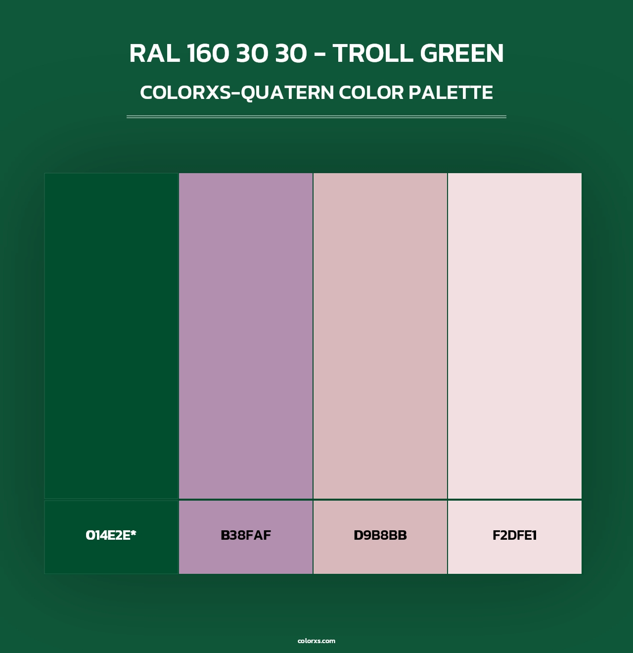 RAL 160 30 30 - Troll Green color palettes - colorxs.com