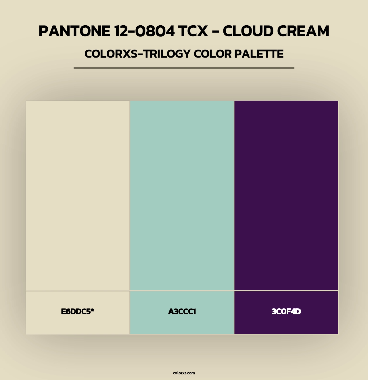 PANTONE 12-0804 TCX - Cloud Cream color palettes - colorxs.com