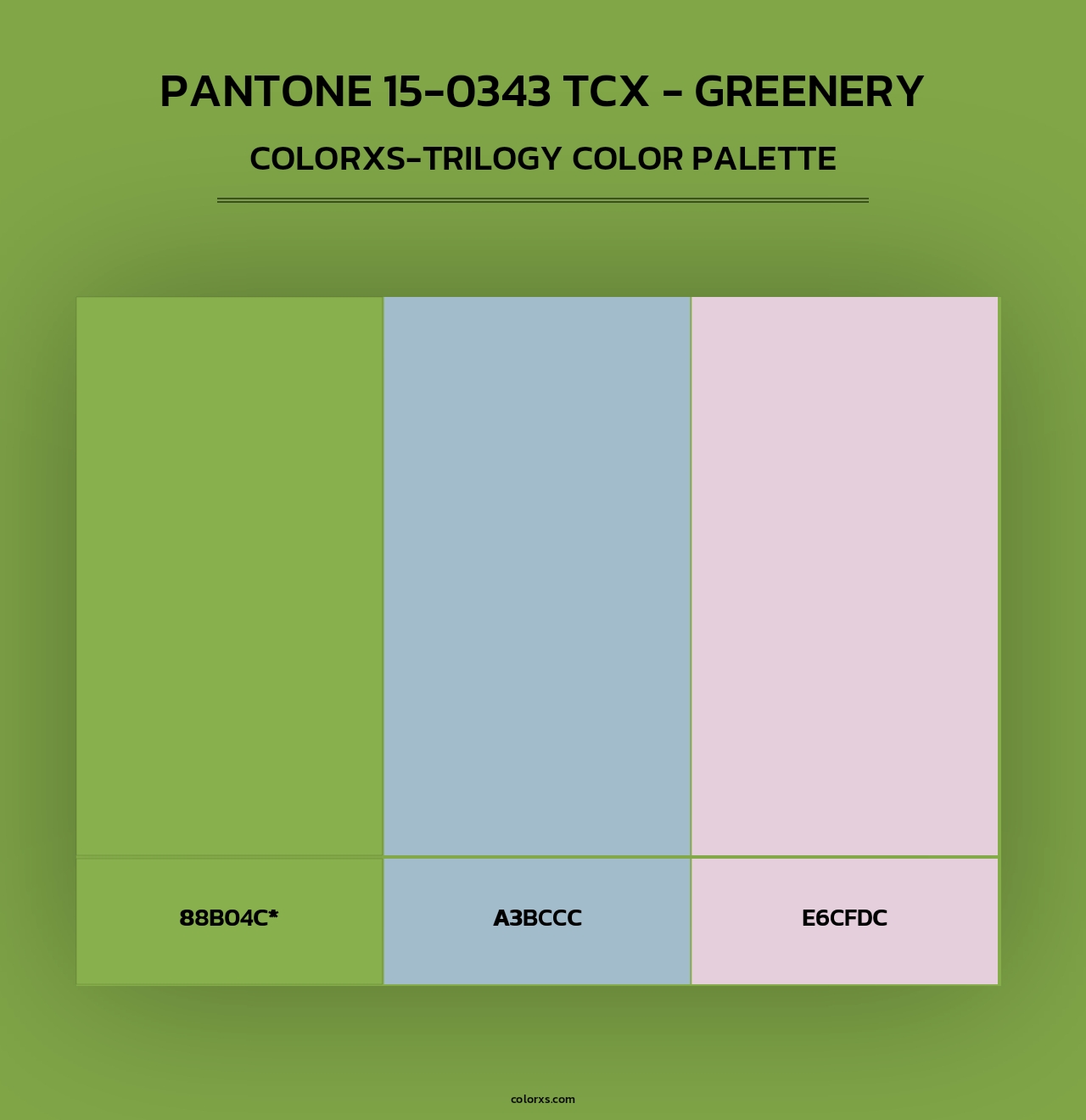 PANTONE 15-0343 TCX - Greenery color palettes - colorxs.com