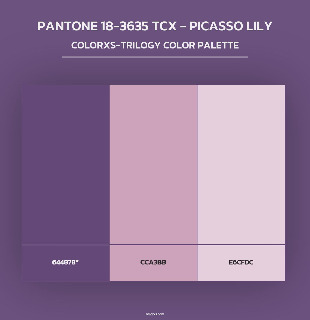 PANTONE 18-3635 TCX - Picasso Lily color palettes - colorxs.com