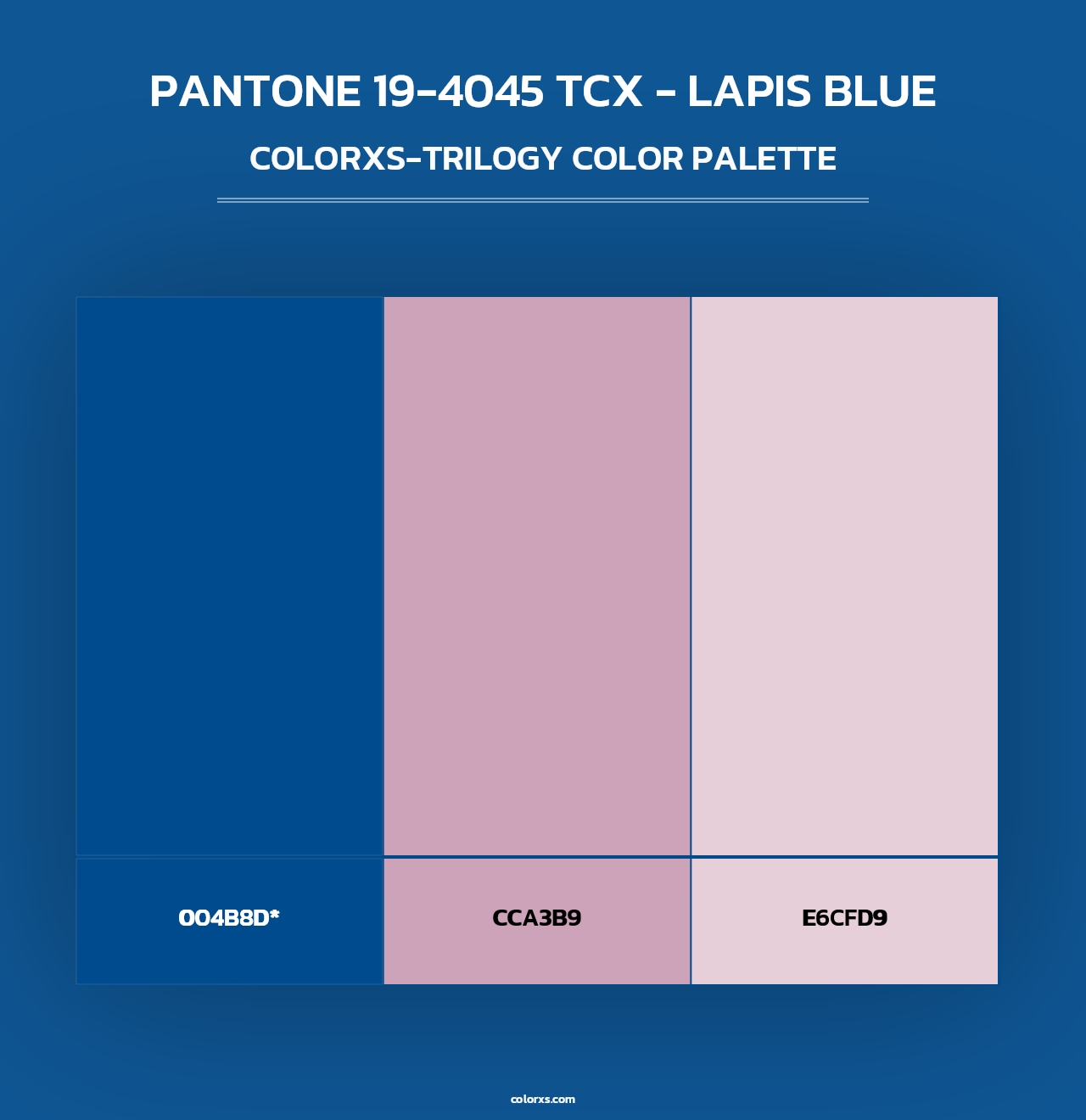 PANTONE 19-4045 TCX - Lapis Blue color palettes - colorxs.com