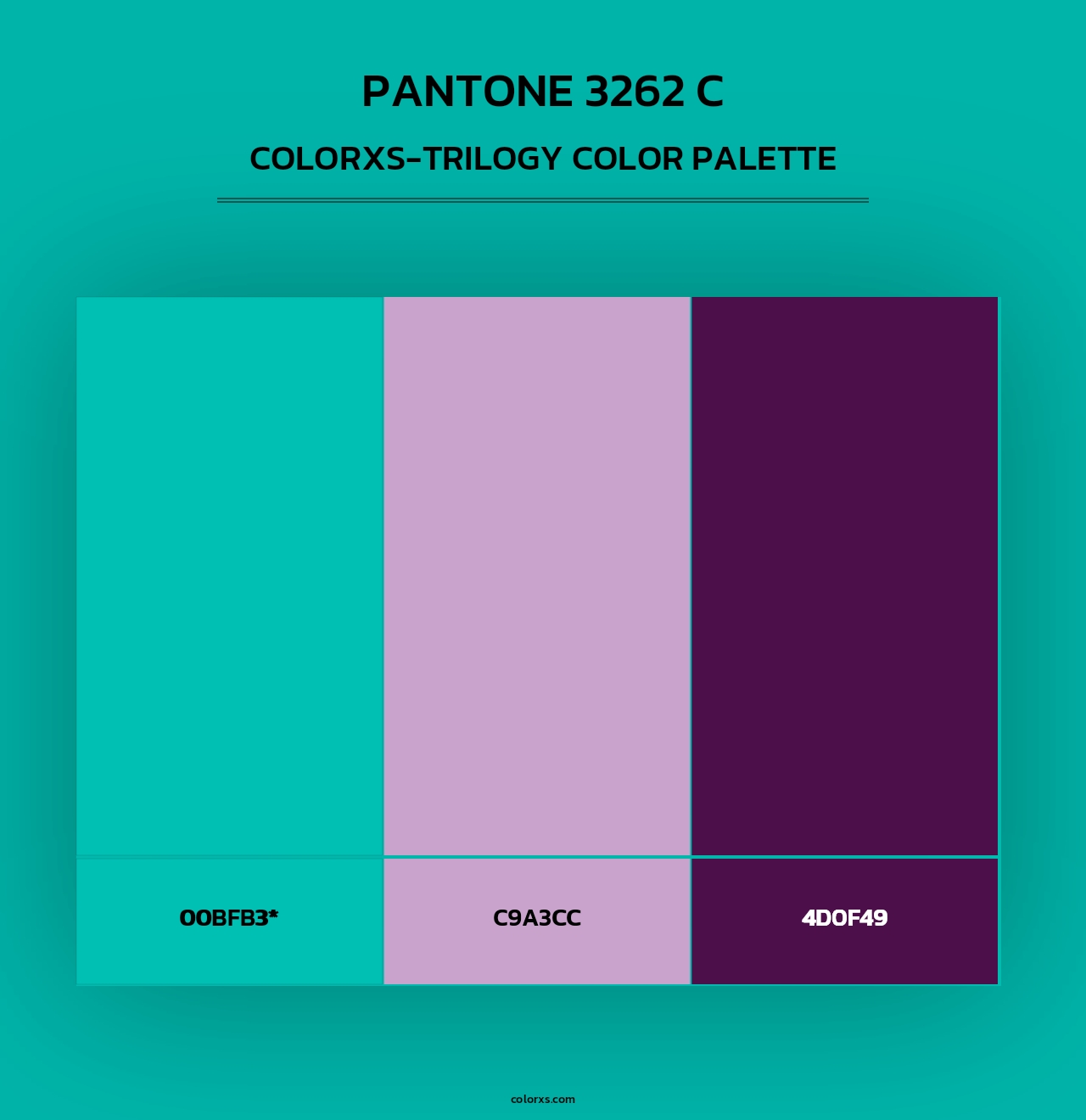 PANTONE 3262 C color palettes - colorxs.com