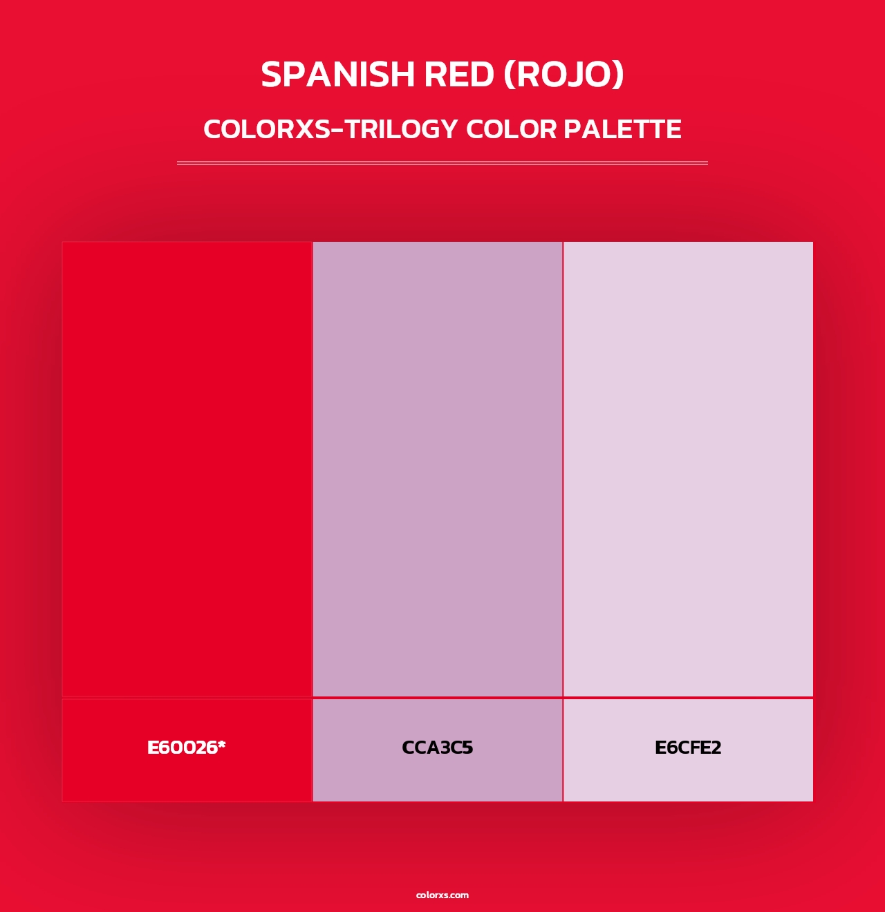 Spanish Red (Rojo) color palettes - colorxs.com