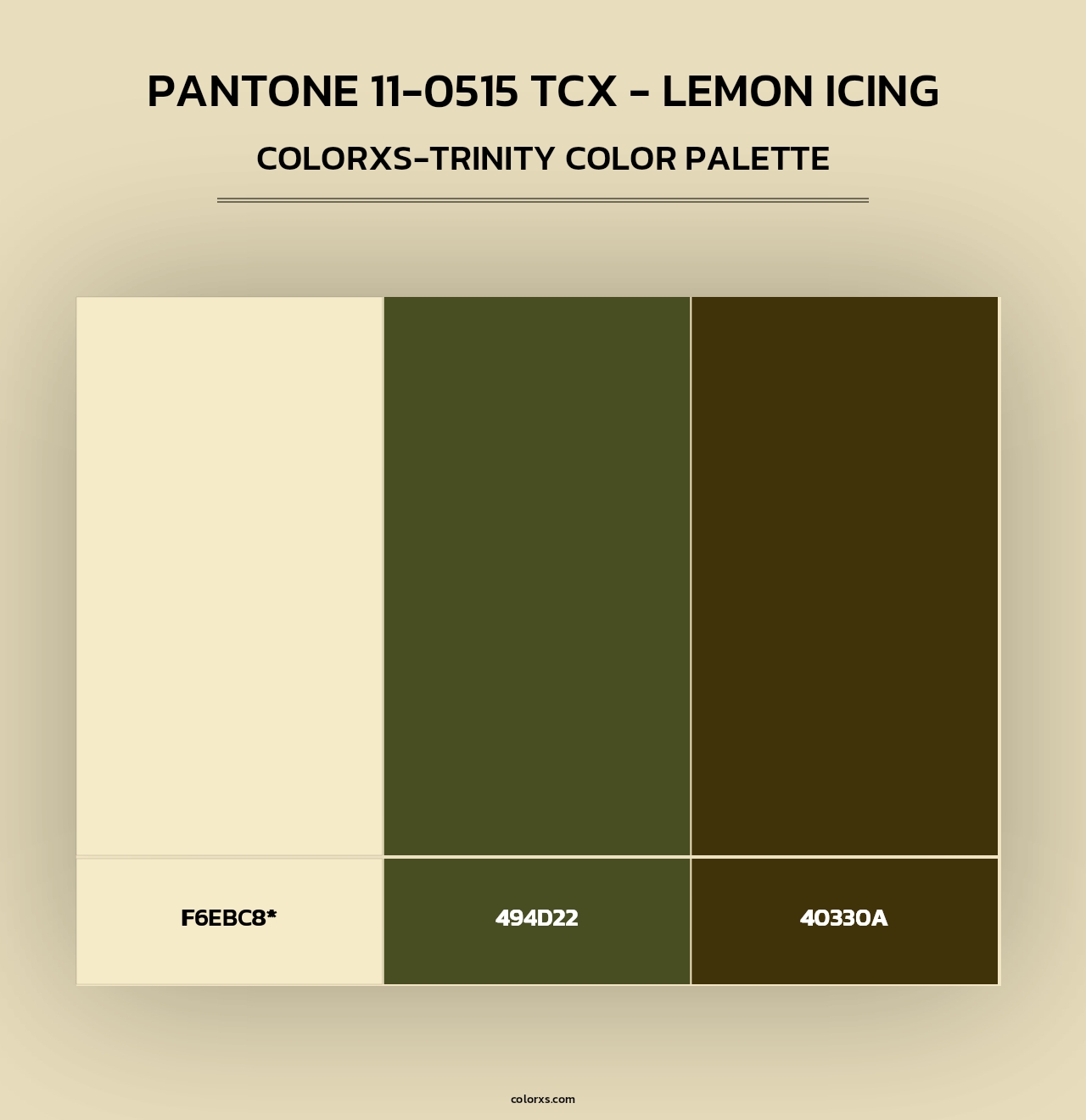 PANTONE 11-0515 TCX - Lemon Icing color palettes - colorxs.com