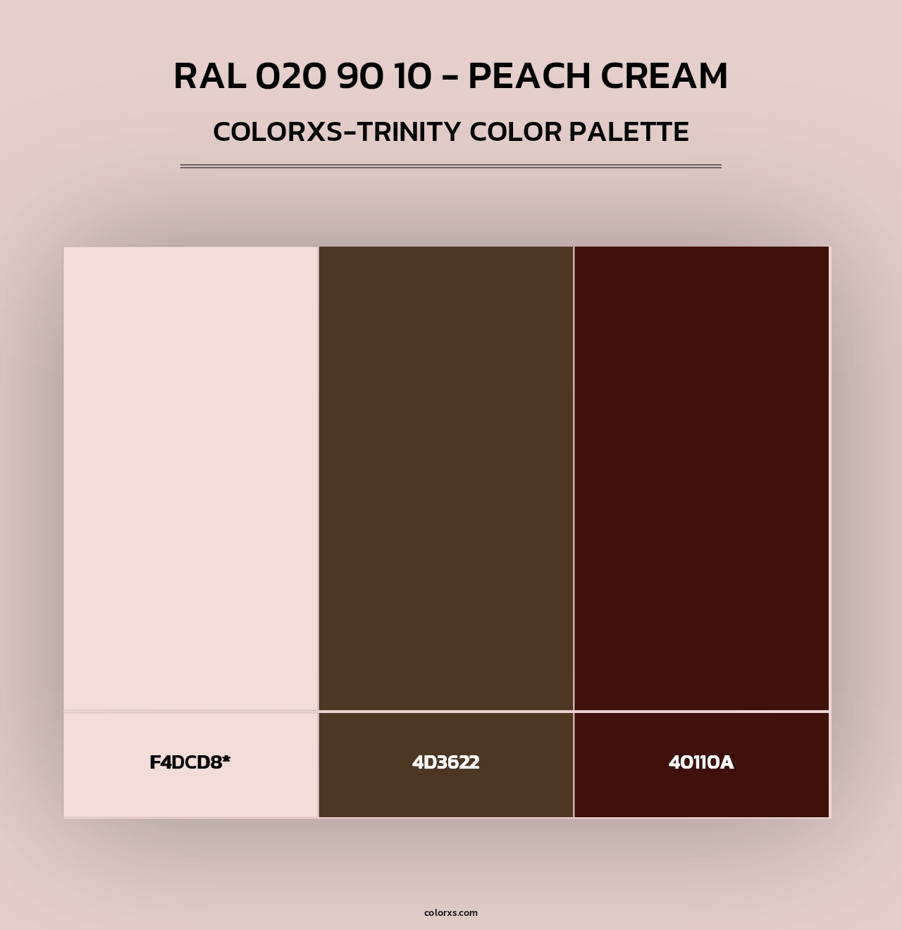 RAL 020 90 10 - Peach Cream color palettes - colorxs.com